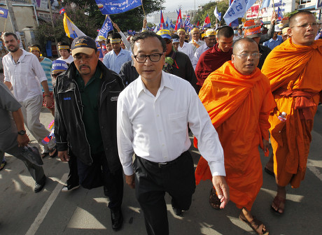 Sam Rainsy C Walks His Supporters Editorial Stock Photo - Stock Image ...