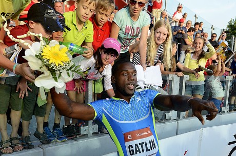 Justin Gatlin Usa Celebrates After Winning Editorial Stock Photo ...