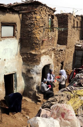 Egyptians Stand Front Their Houses Slum Editorial Stock Photo - Stock ...