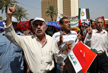 Iraqi Communist Party Members Wave Flags Editorial Stock Photo - Stock ...