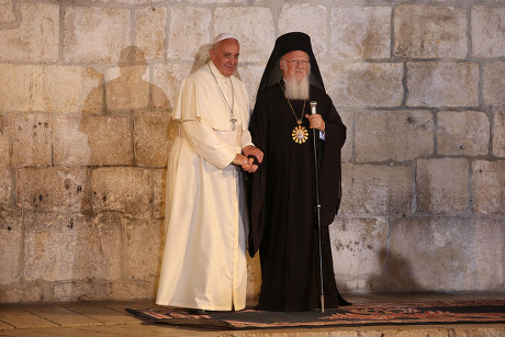 Pope Francis L Shakes Hands Patriarch Editorial Stock Photo - Stock ...