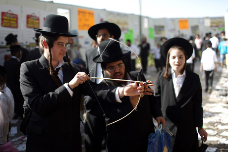 Ultraorthodox Jewish Men Play Bow Arrow Editorial Stock Photo - Stock ...