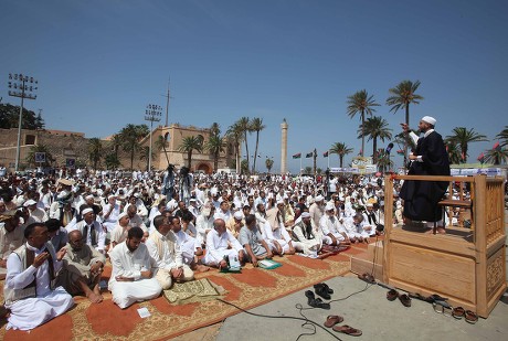 Libyans Attend Funeral Prayers During Ceremony Editorial Stock Photo ...