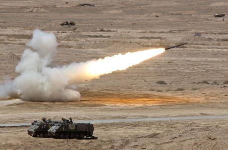 Missile Fired By Mobile Israeli Mlrs Editorial Stock Photo - Stock ...