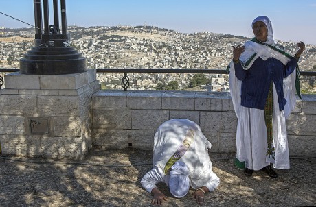 One Ethiopian Jewish Women Bows Prayer Editorial Stock Photo - Stock ...