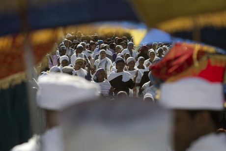 Seen Through Colourful Umbrellas Kessim Ethiopian Editorial Stock Photo ...