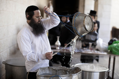 Ultraorthodox Jewish Man Dips Utensils Into Editorial Stock Photo ...