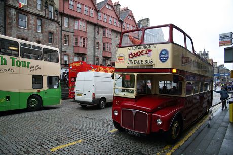 Vintage Modern Tour Buses On Royal Editorial Stock Photo - Stock Image ...