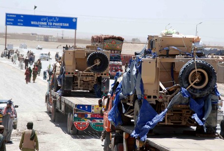 Trucks Transporting Nato Military Vehicles Destined Editorial Stock ...