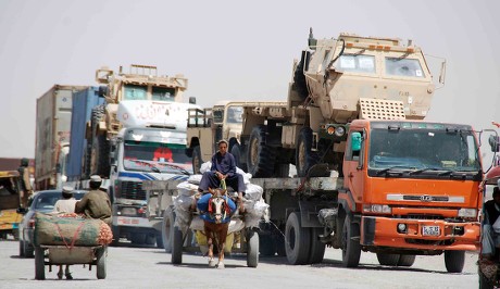 Truck Transporting Nato Military Vehicles Destined Editorial Stock ...