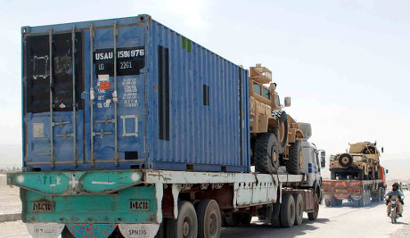 Trucks Transporting Nato Military Vehicles Destined Editorial Stock ...