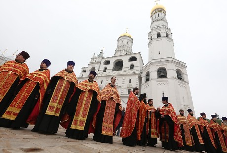 Russian Orthodox Church Priests Line Front Editorial Stock Photo ...