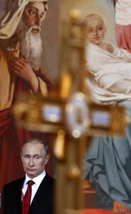Russian President Vladimir Putin Attends Orthodox Editorial Stock Photo ...