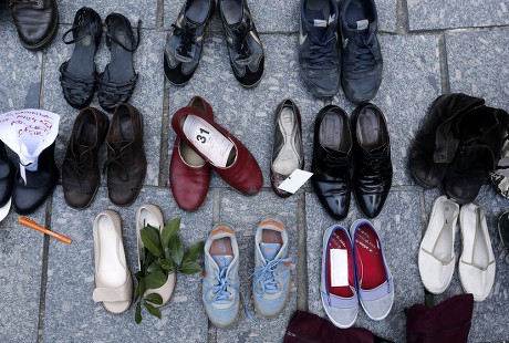 Protesters Place Shoes Symbolizing Victims Gezi Editorial Stock Photo ...