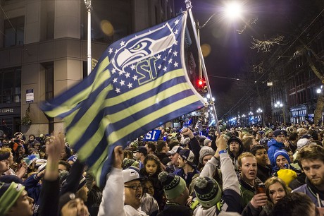 Seattle Seahawk Fans Celebrate Their Teams Editorial Stock Photo ...