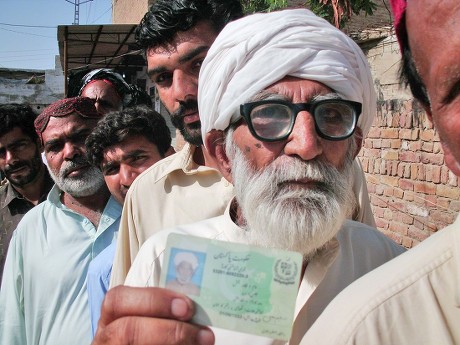 Pakistani Voter Shows His Identity Card Editorial Stock Photo - Stock ...