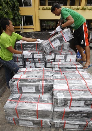 Filipino Workers Load Boxes Official Election Editorial Stock Photo ...