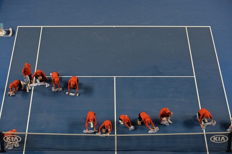 Australian Open Ballkids Clear Water Off Editorial Stock Photo - Stock ...