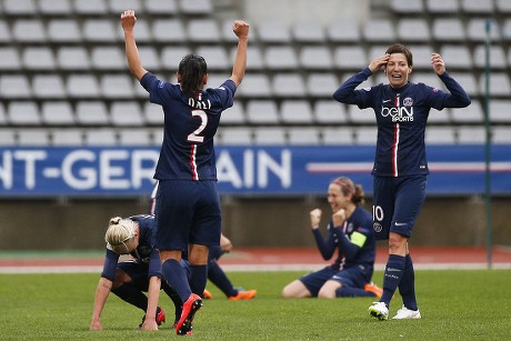 Paris Saintgermain Players Celebrate After Uefa Editorial Stock Photo ...