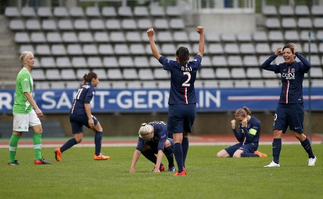 Paris Saintgermain Players Celebrate After Uefa Editorial Stock Photo ...