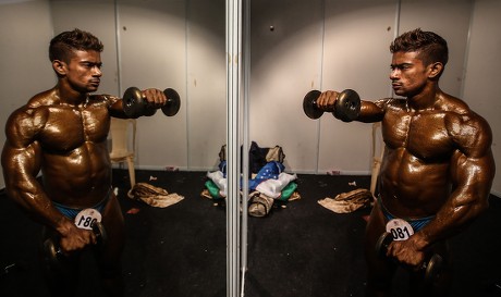 Bodybuilder Warms Backstage Prior His Performance Editorial Stock Photo ...