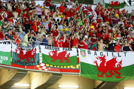Welsh Supporters Cheer Their Team During Editorial Stock Photo - Stock ...