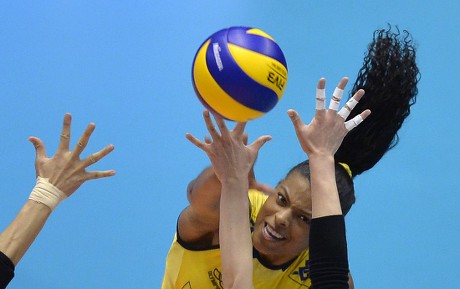 Fernanda Rodrigues Brazil Spikes Ball Against Editorial Stock Photo ...