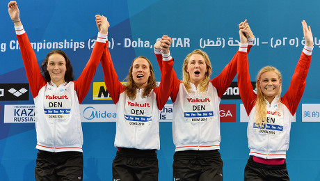 Danish Team Celebrate On Podium After Editorial Stock Photo - Stock ...
