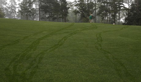 Tracks Morning Dew Course Worker Rakes Editorial Stock Photo - Stock ...