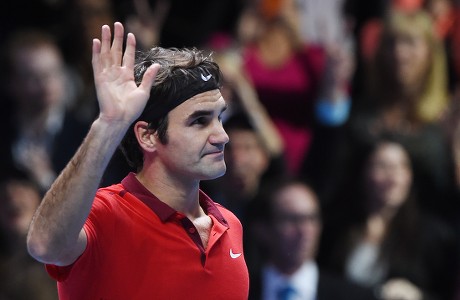 Switzerlands Roger Federer Reacts Following His Editorial Stock Photo ...