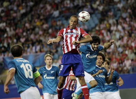Atletico Madrids Brazilian Joao Miranda Heads Editorial Stock Photo ...