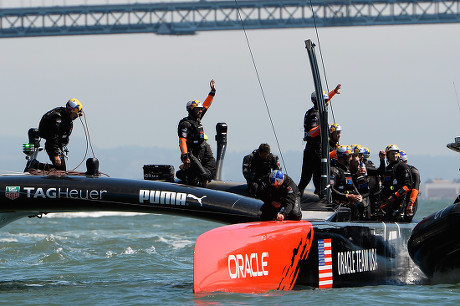 Oracle Team Usa Crew Members Wave Editorial Stock Photo - Stock Image ...