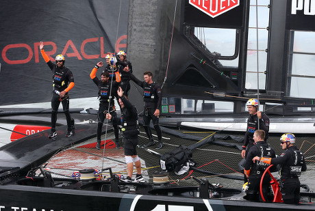 Oracle Team Usa Crew Members Wave Editorial Stock Photo - Stock Image ...