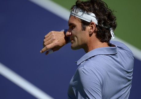 Roger Federer Switzerland Wipes Sweat His Editorial Stock Photo - Stock ...