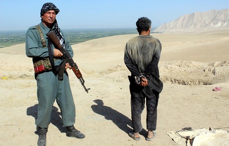 Afghan Security Official Stands Guard Over Editorial Stock Photo ...