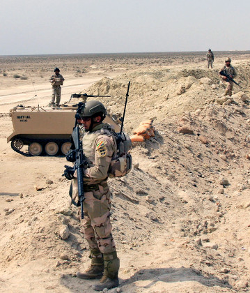 Iraqi Soldiers Stand Guard Part Massive Editorial Stock Photo - Stock ...