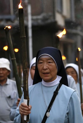 Nuns Hold Torches Procession Urakami Cathedral Editorial Stock Photo ...