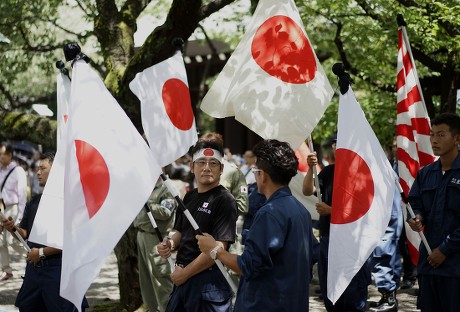 Japanese Right Wing Group Members Hold Editorial Stock Photo - Stock ...