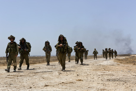 Israeli Infantry Troops Walk Into Southern Editorial Stock Photo ...