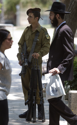 Israeli Soldier Golani Brigade Hold Three Editorial Stock Photo - Stock ...