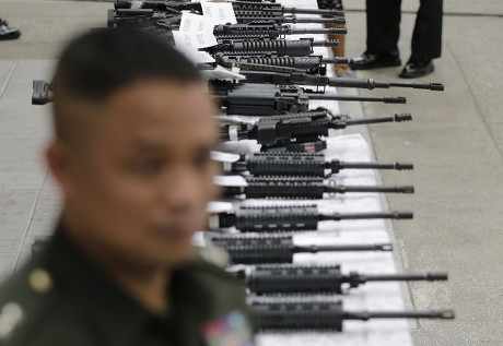 Filipino Soldiers Carry Firearms That Were Editorial Stock Photo ...