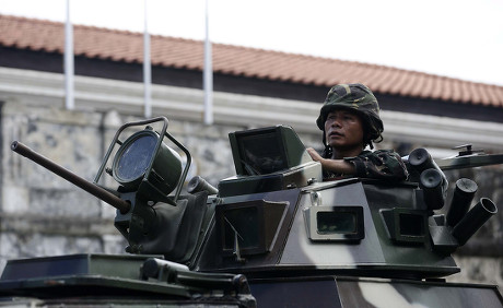 Filipino Army Soldier On Top Armored Editorial Stock Photo - Stock ...