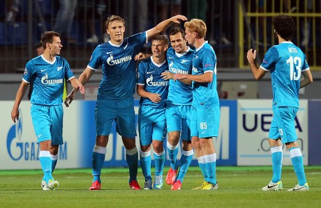 Zenit Players Celebrate After Uefa Champions Editorial Stock Photo ...