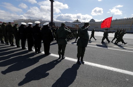 Russian Soldiers March On Dvortsovaya Square Editorial Stock Photo ...