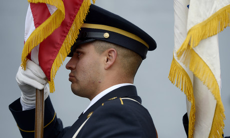 Military Color Guard Prepares Flags Veterans Editorial Stock Photo ...
