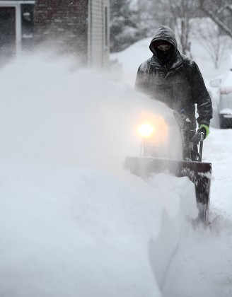 Mike Niland Uses Snowblower Clear His Editorial Stock Photo - Stock ...