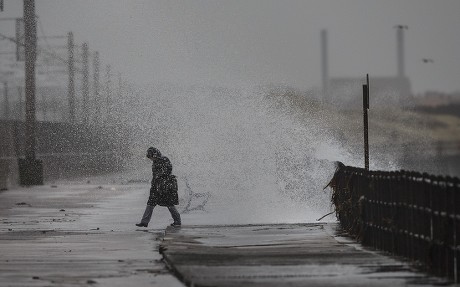Local Woman Gets Soaking Storm Driven Editorial Stock Photo - Stock ...