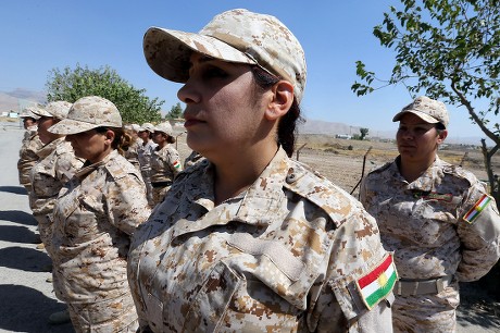 Members Kurdish Female Peshmerga Battalion Receive Editorial Stock ...