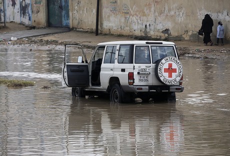 Red Cross Jeep Seen Stopped Rainy Editorial Stock Photo - Stock Image ...