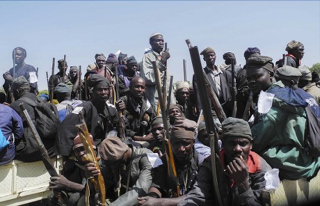 Group Nigerian Traditional Hunters Vigilantes Gather Editorial Stock ...